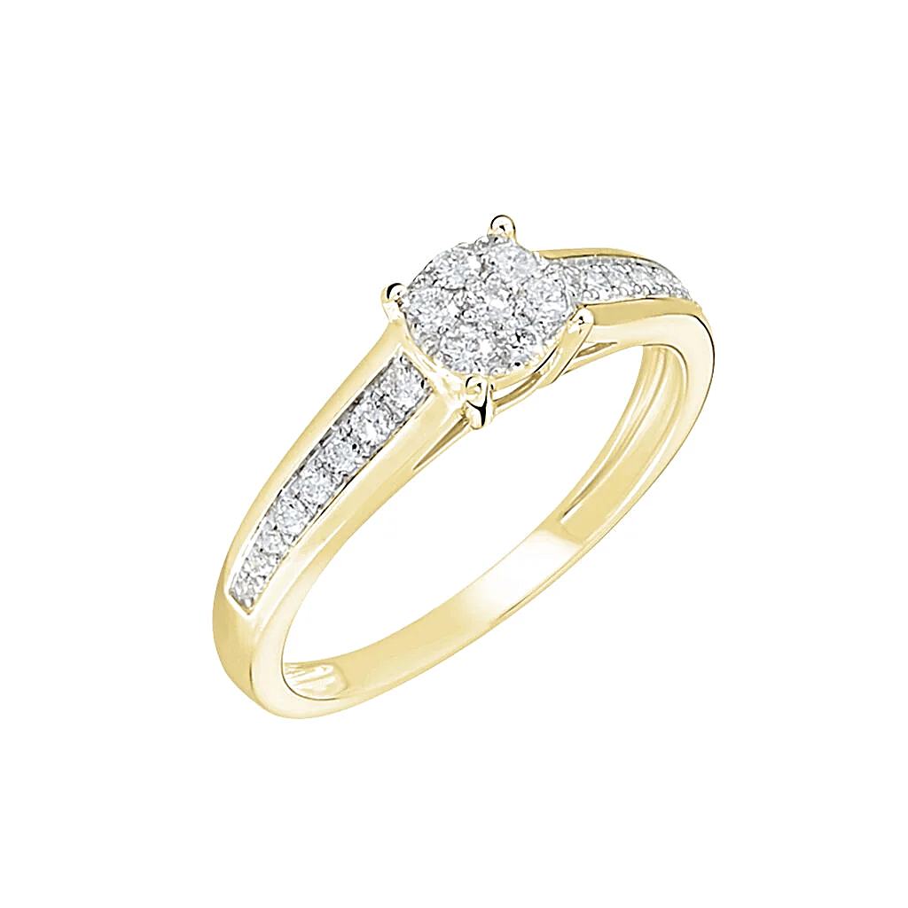 Anillo de Compromiso Tampa - Oro Amarillo 18k, Siete Diamantes ...